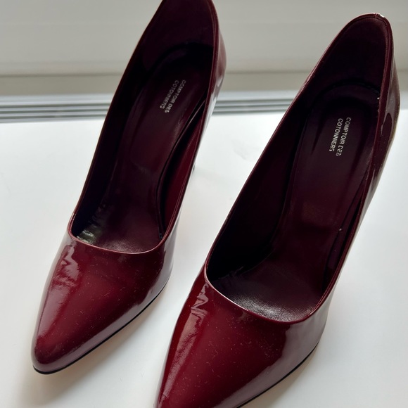 Comptoir Des Cotonniers | Shoes | Burgundy Red Patent Leather Stilettos ...